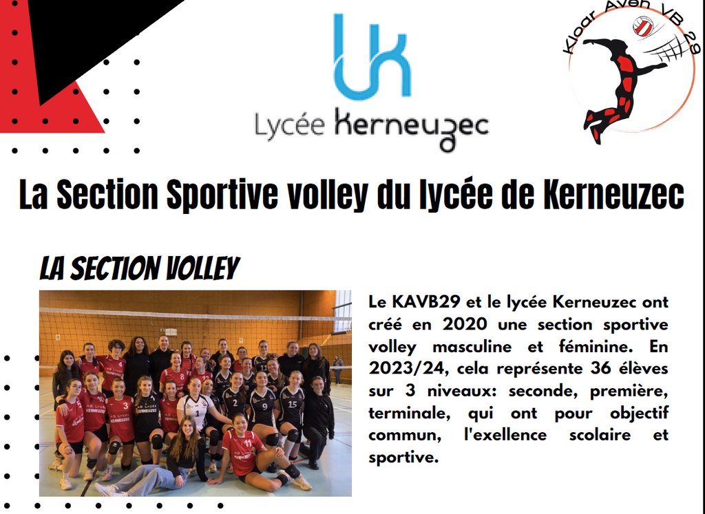 La section volley ball -Lycée de Kerneuzec